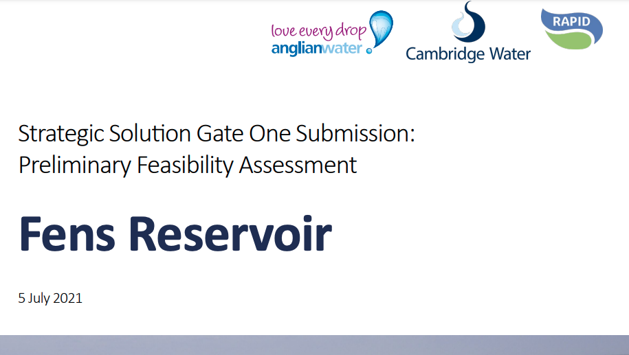 Early plans for a reservoir in the Fens to water Cambridge & South ...